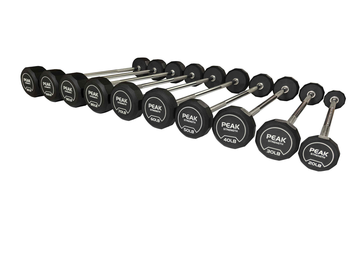 20LB-110LB Hex Rubber Fixed Straight Barbells Signature Series ...